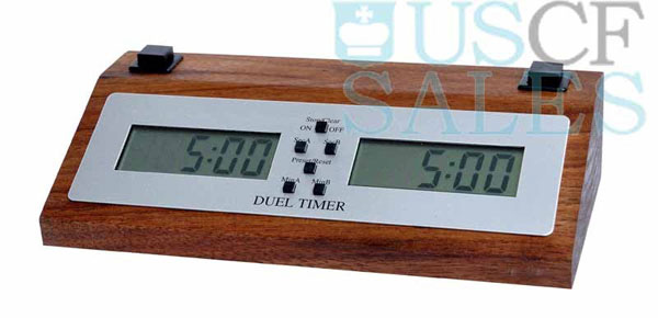 Walnut Duel Timer Champion Digital Chess Clod