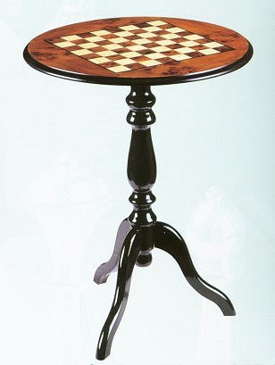 Italian Made Round Pedestal Alderwood Chess Table with Erable Top